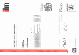 ILM Level 3 Certificates | PPT