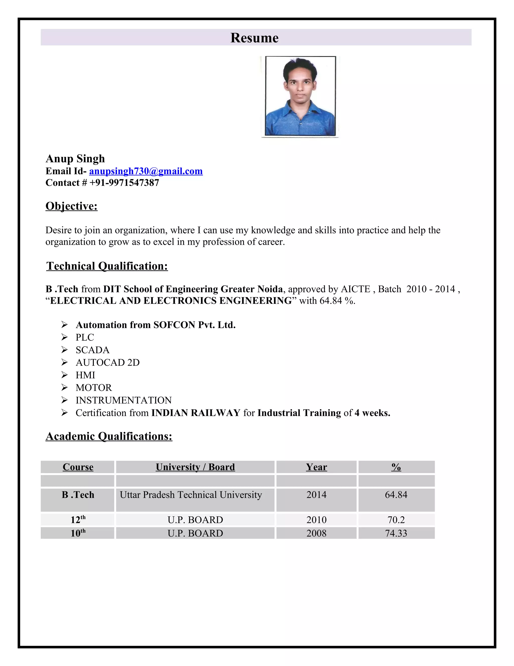 Anup Singh Resume | PDF