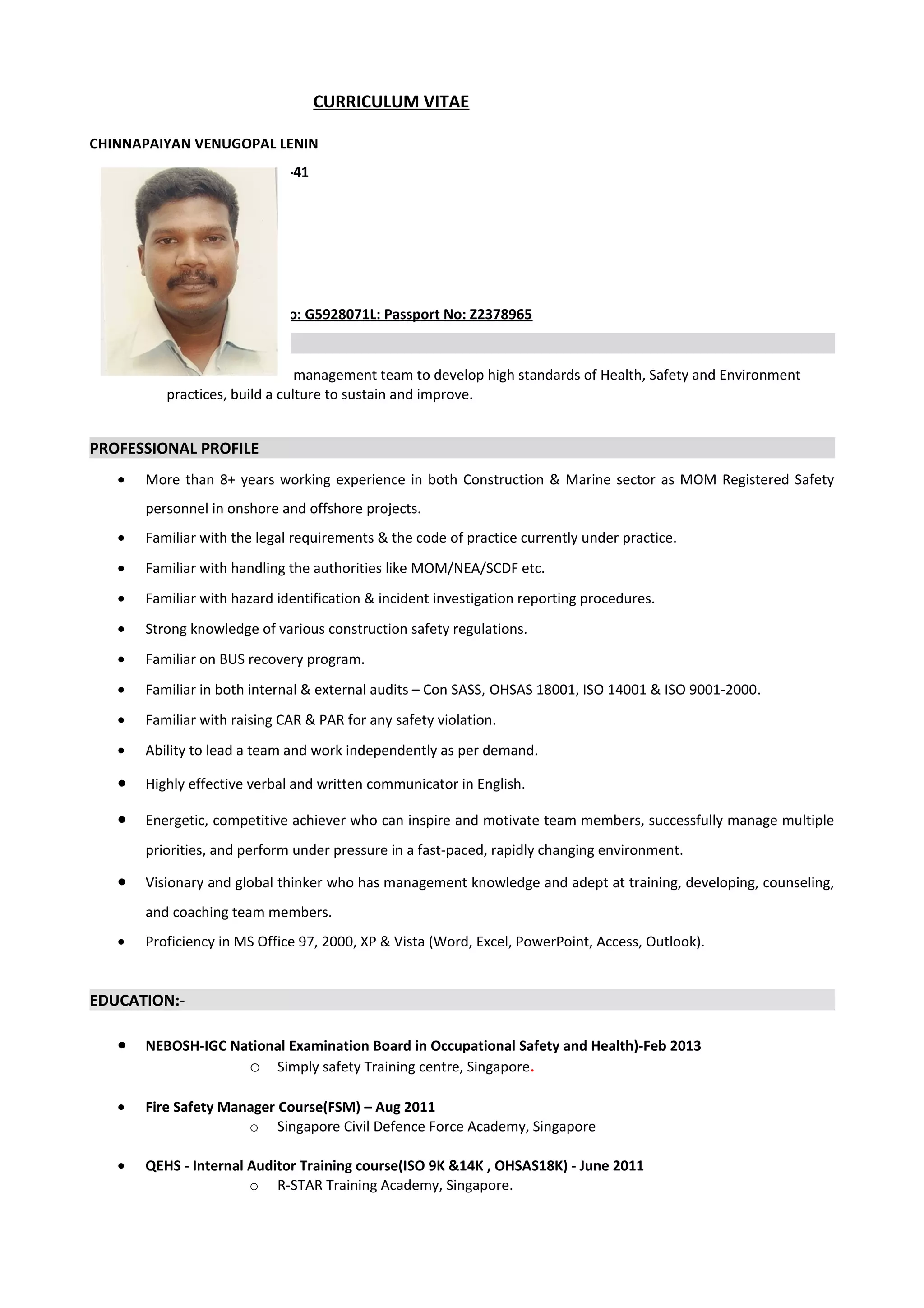 Lenin- WSHO - CV -Updated-200416 | PDF