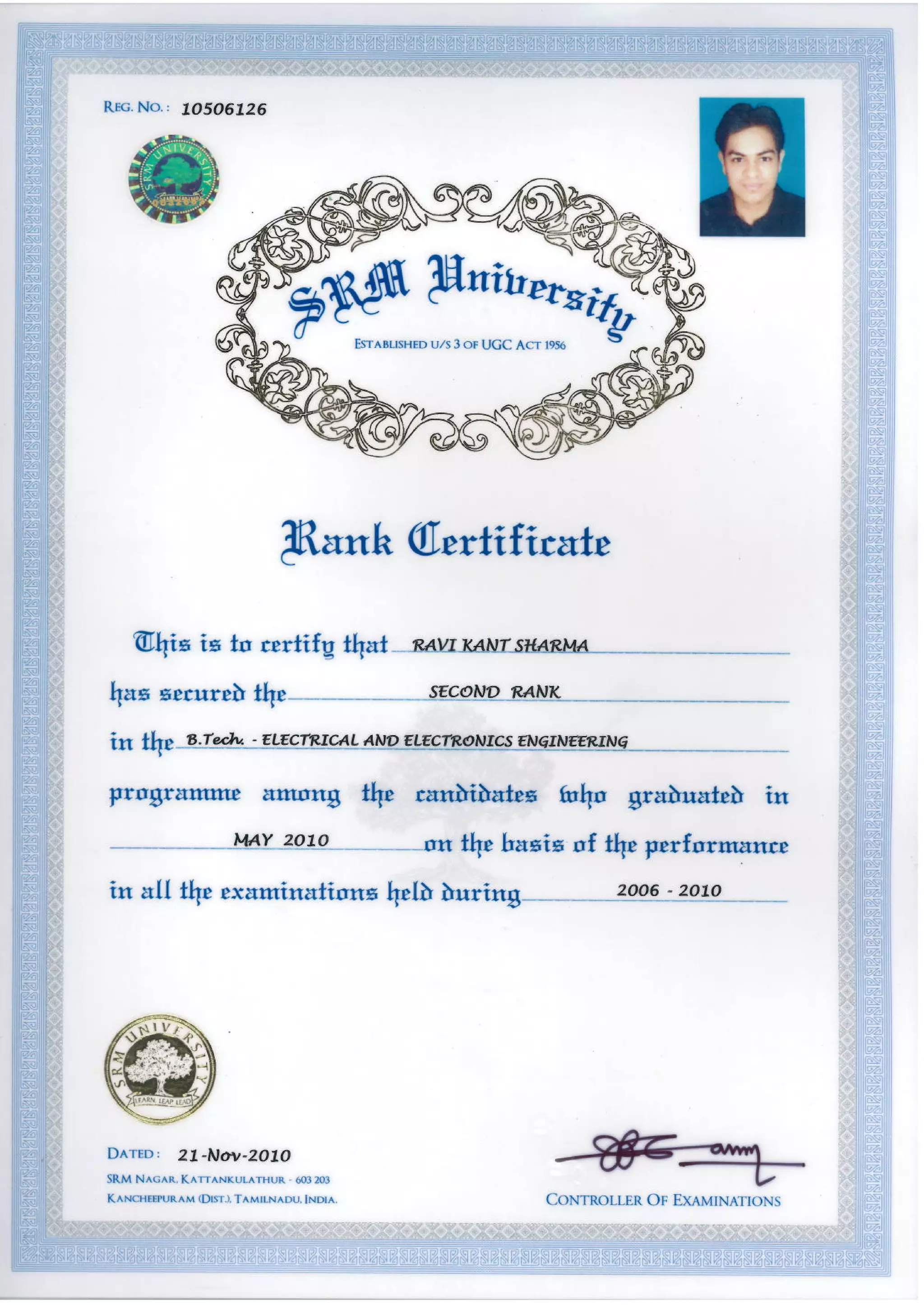 rank certificate | PDF