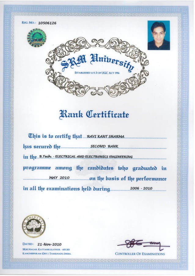 rank certificate | PDF