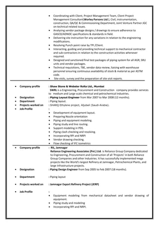 Saurabh Shah Piping Engineer CV | DOCX