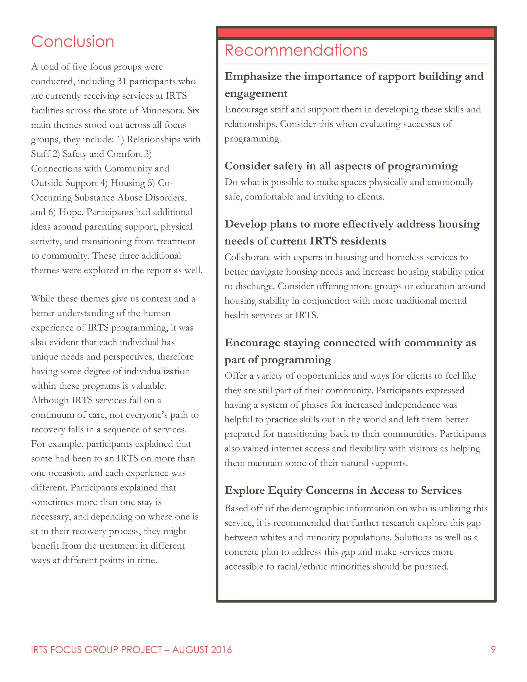 Focus Group Report | PDF