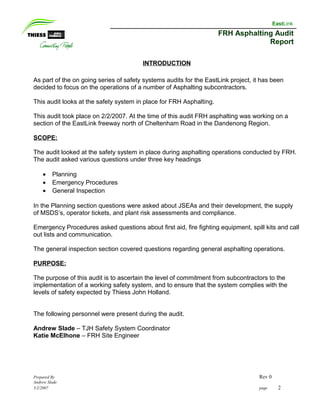 FRH Asphalting audit report | DOC