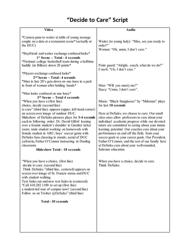 Advertising Script | PDF