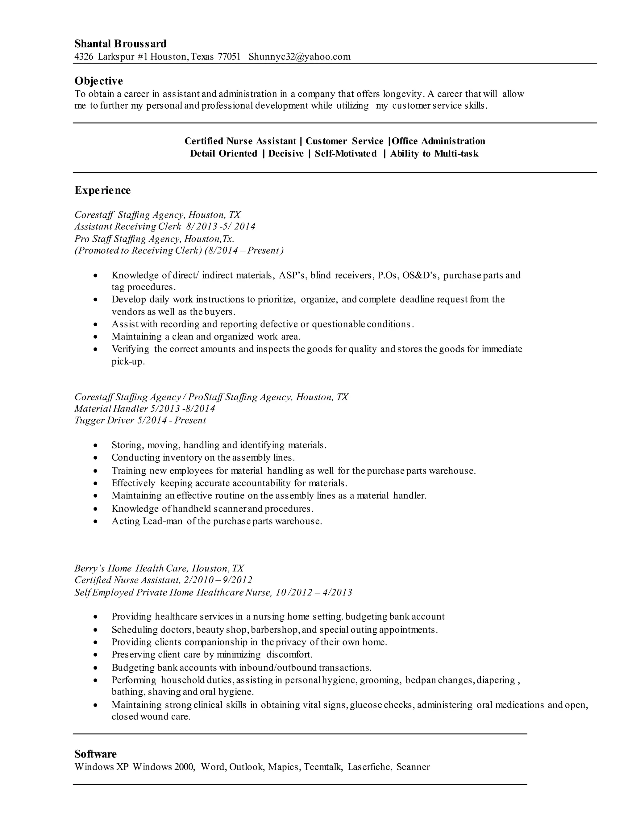shantal resume #2 | DOCX