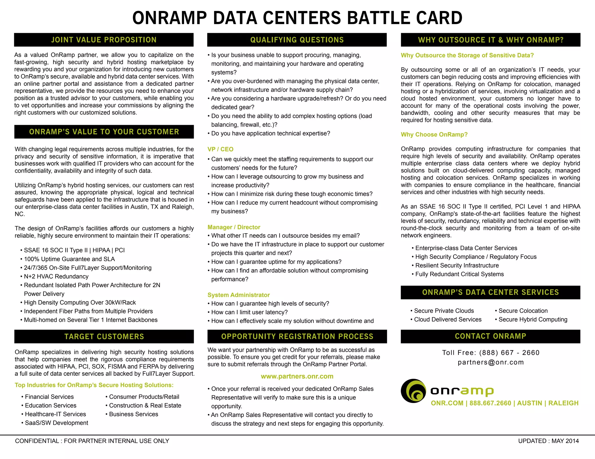 OnRamp Partner Program Battlecard | PDF