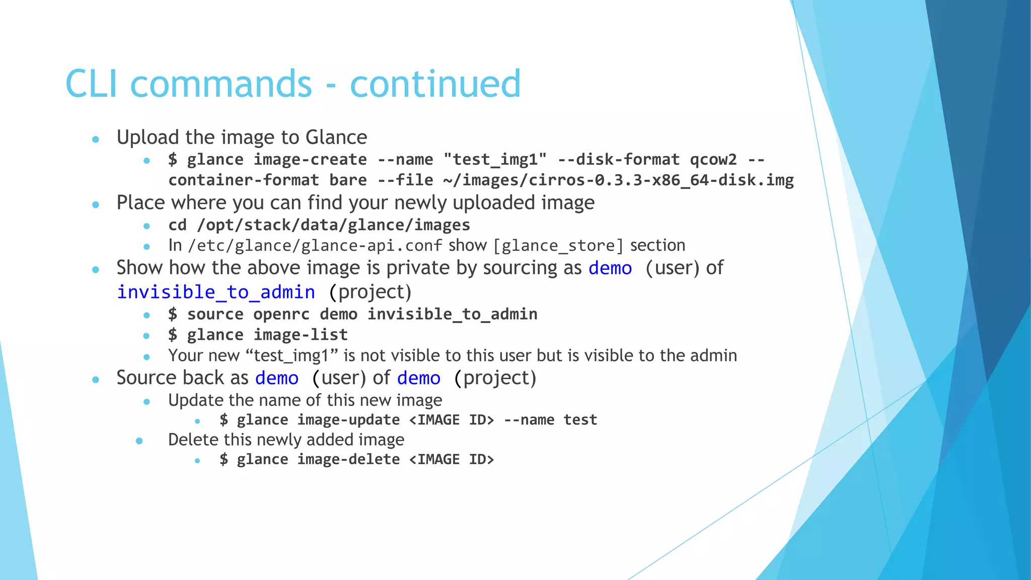 OpenStack Glance | PPTX | Operating Systems | Computer Software and Applications