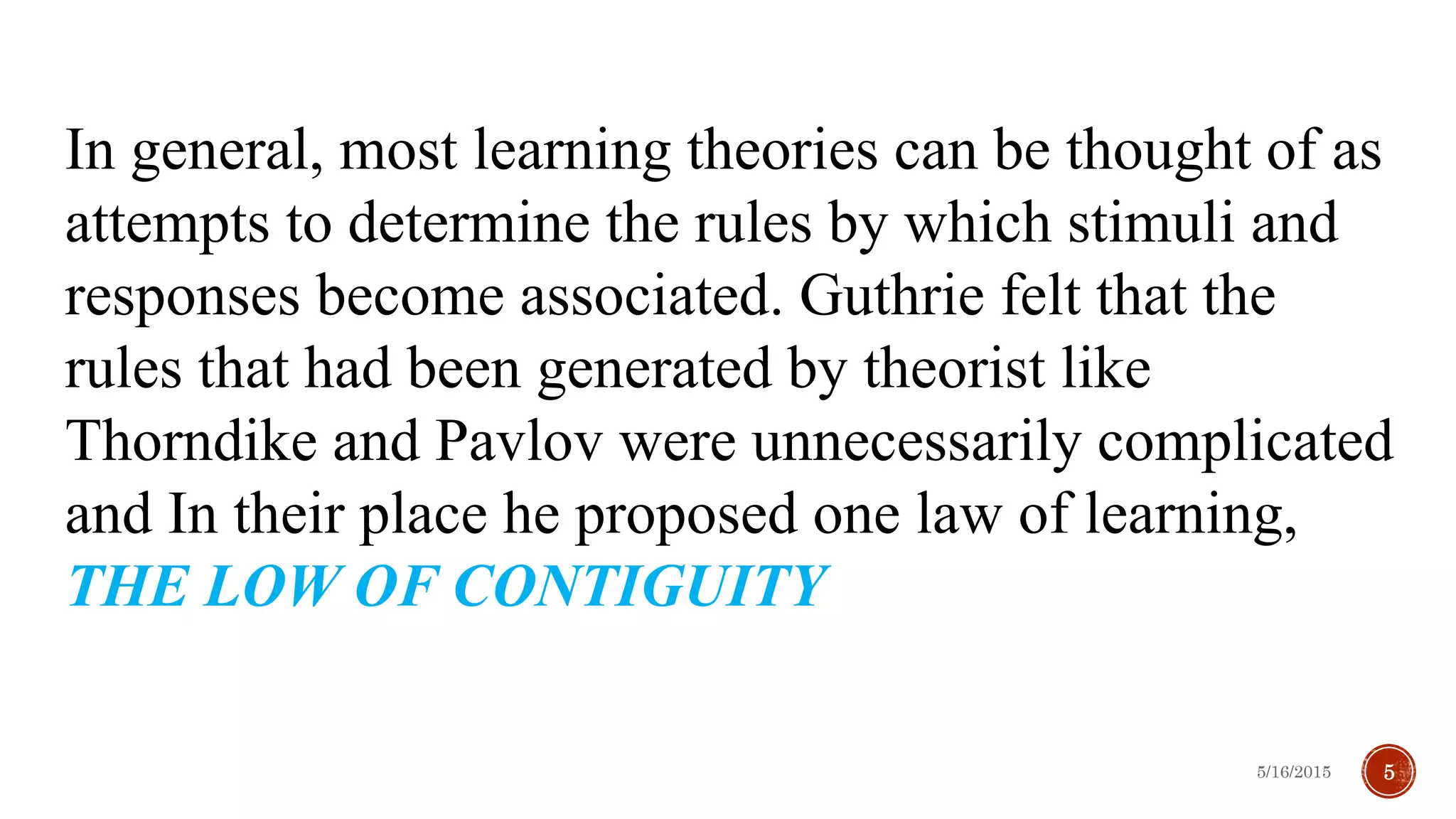 GUTHRIE’S CONTIGUOUS CONDITIONING | PPTX