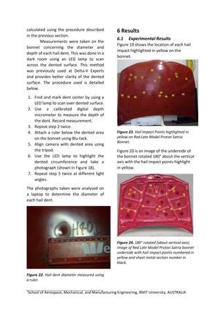 The characterisation of hail and fraudulent impacts to vehicle body ...