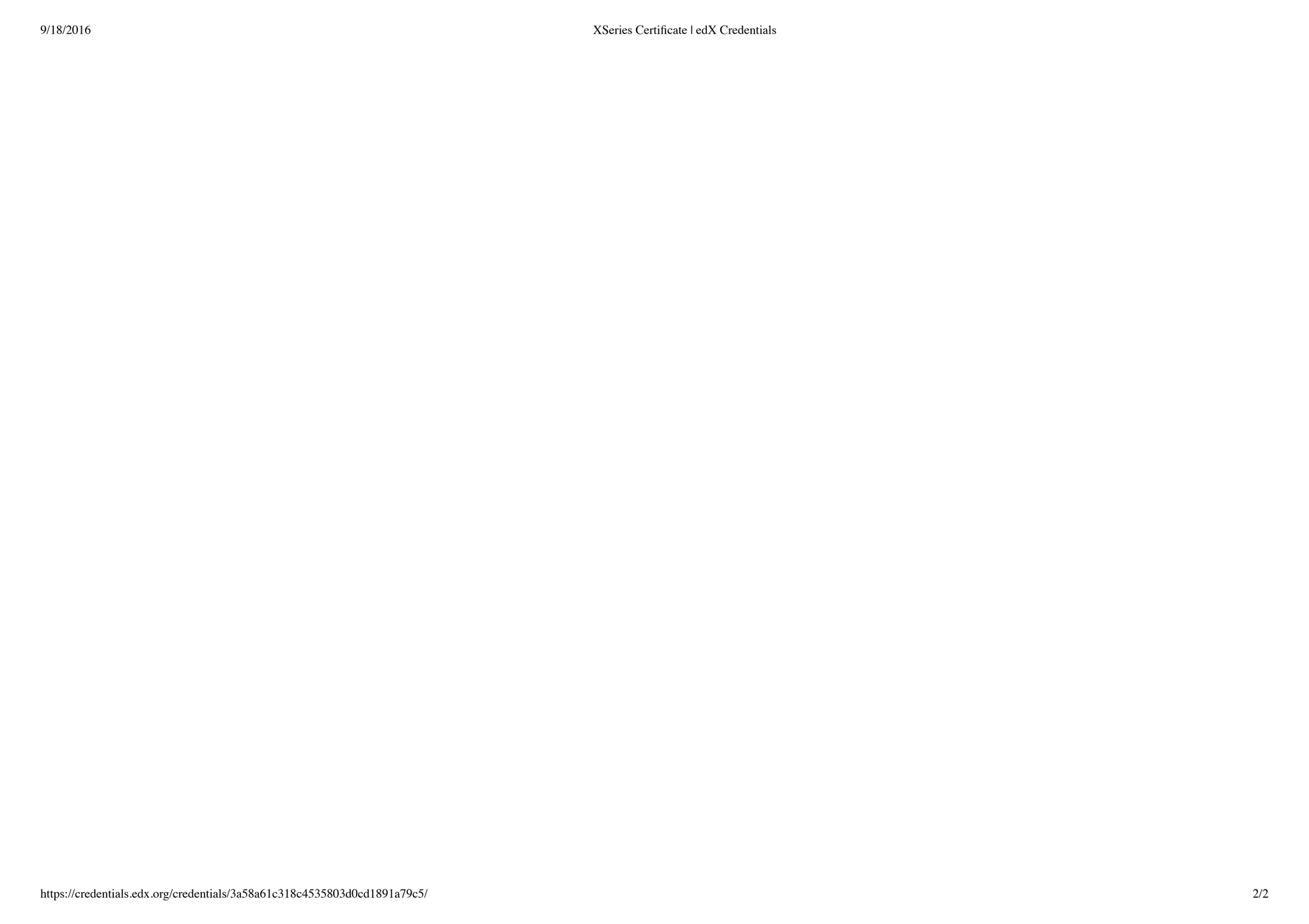 XSeries Certificate _ edX Credentials | PDF