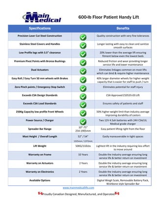 Main Medical Patient Floor Lift | PDF