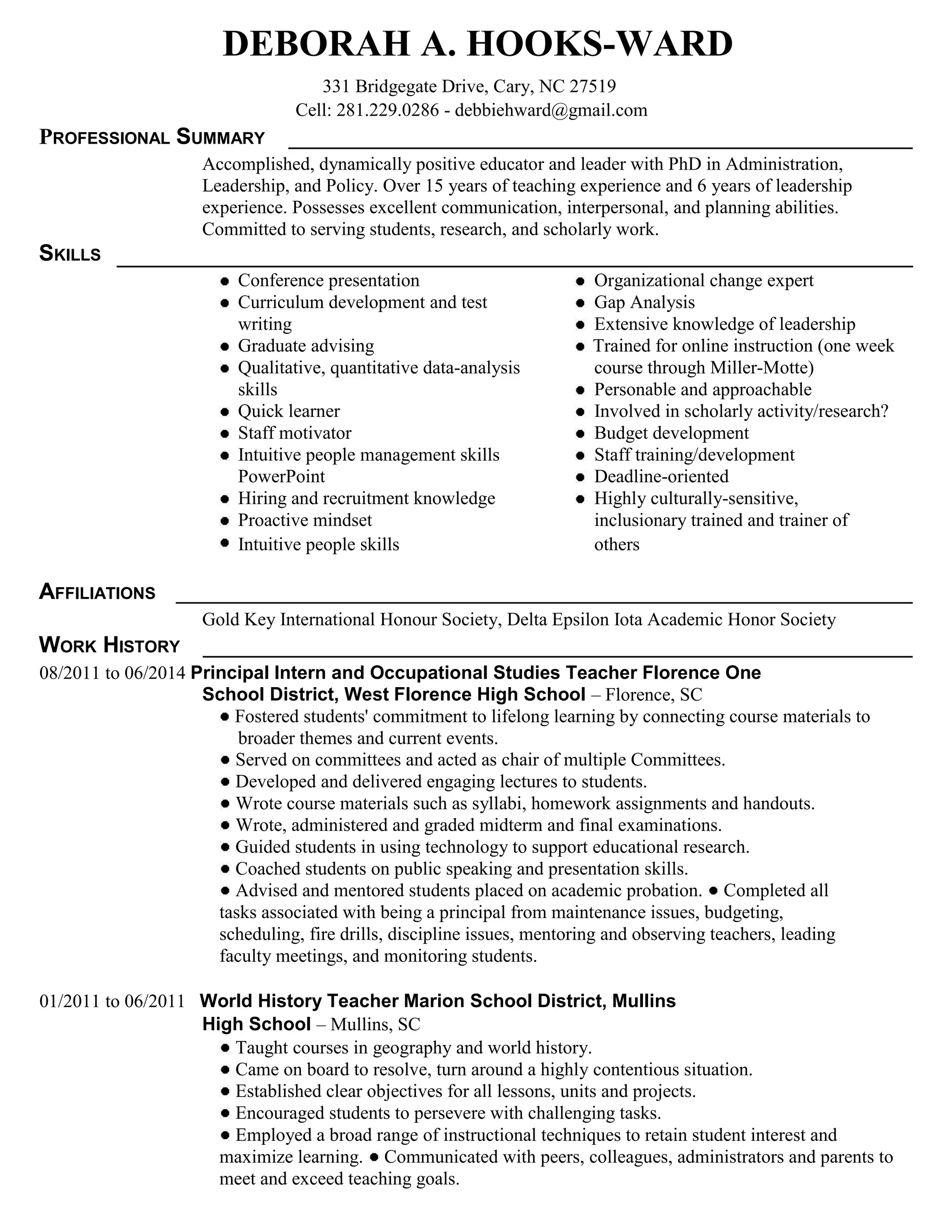 Deborah A. Hooks-Ward New_5_20 | PDF