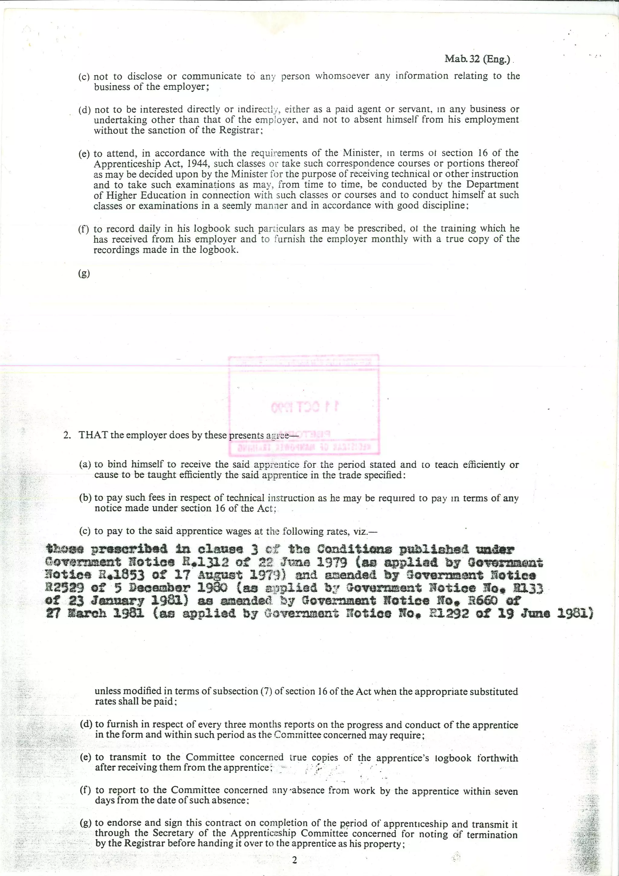 Apprentice contract | PDF