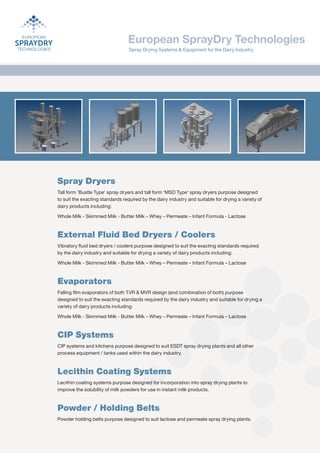 ESDT-DAIRY INDUSTRY SPRAY DRYING SYSTEMS-FINAL | PDF | Food & Drink