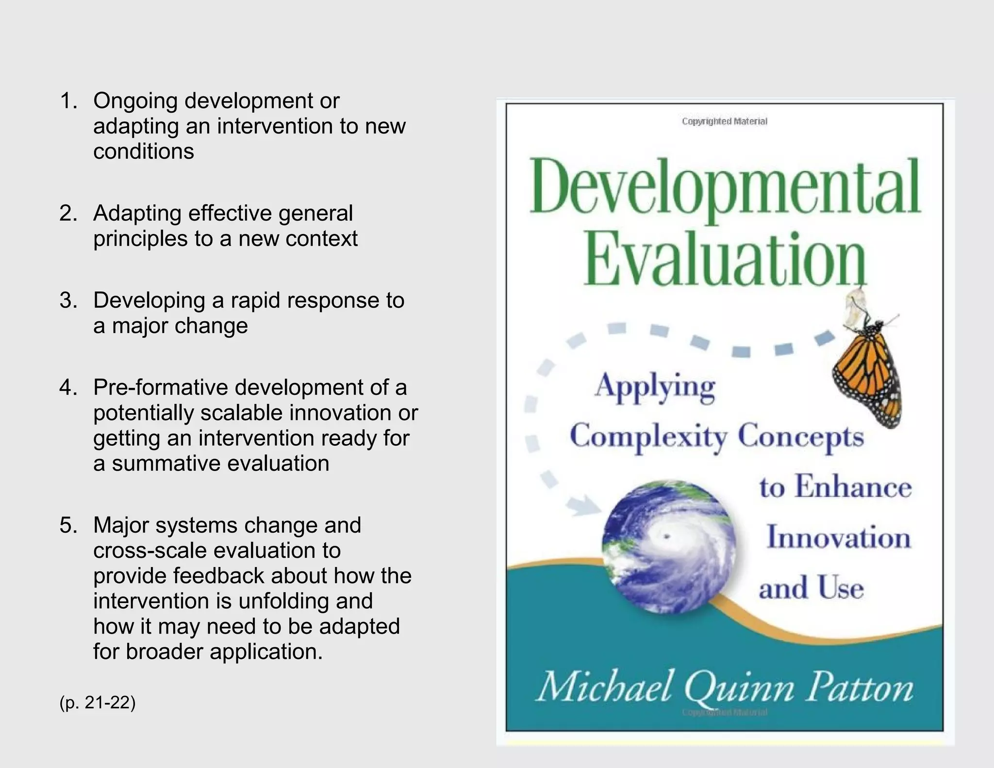 Using a Developmental Approach to Evaluating Innovative Extension ...