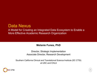 Data Nexus: Enabling a more effective academic research organization | PPTX