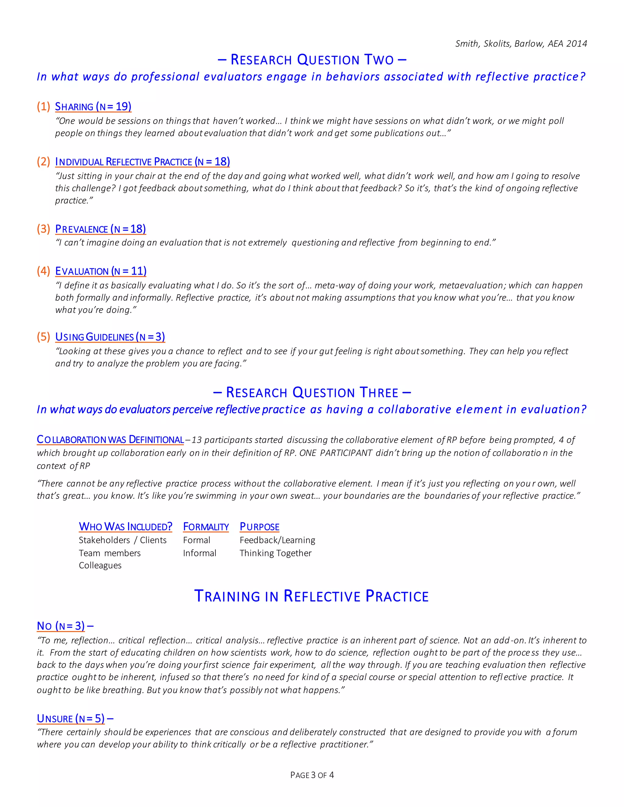 Reflective Practice, Collaboration, and Stakeholder Communication: Where Does the Field of ...