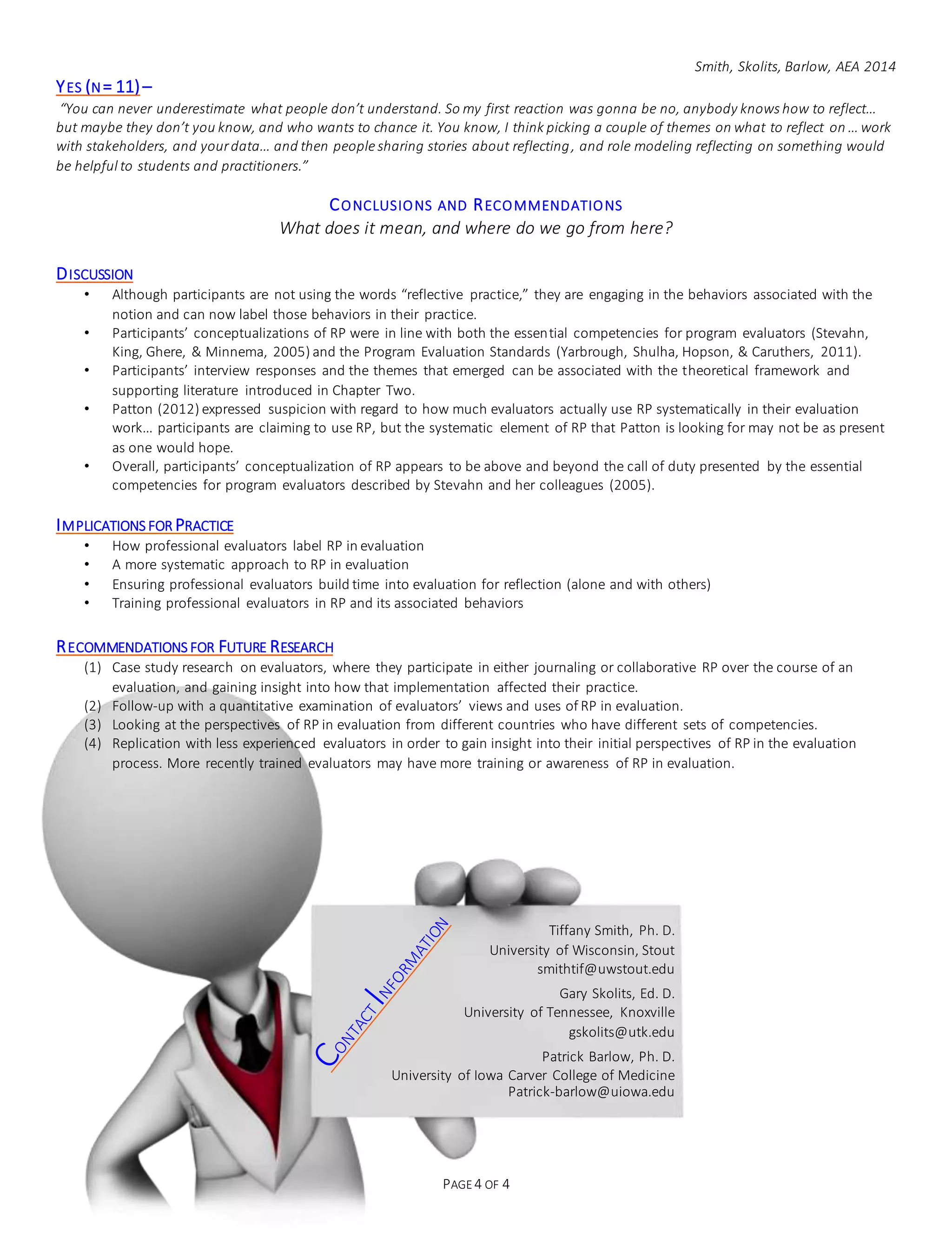 Reflective Practice, Collaboration, and Stakeholder Communication: Where Does the Field of ...