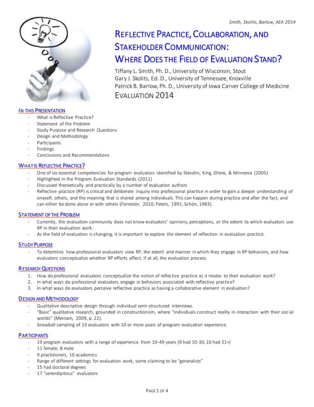 Reflective Practice, Collaboration, and Stakeholder Communication: Where Does the Field of ...