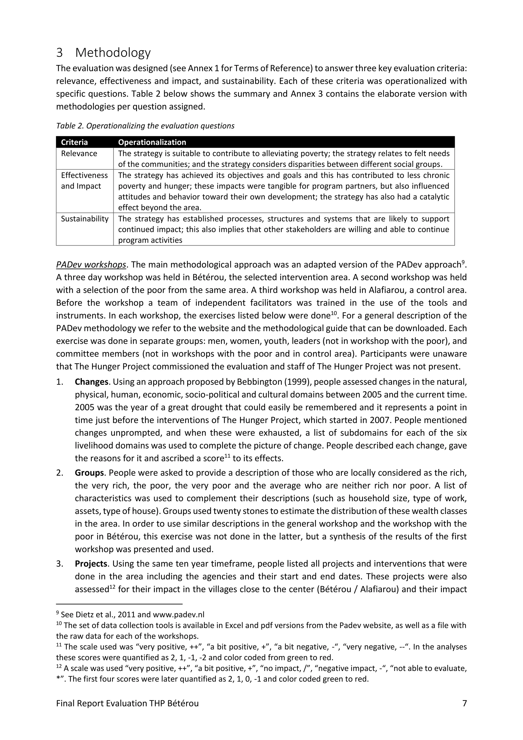 Final Report Evaluation THP Bétérou | PDF