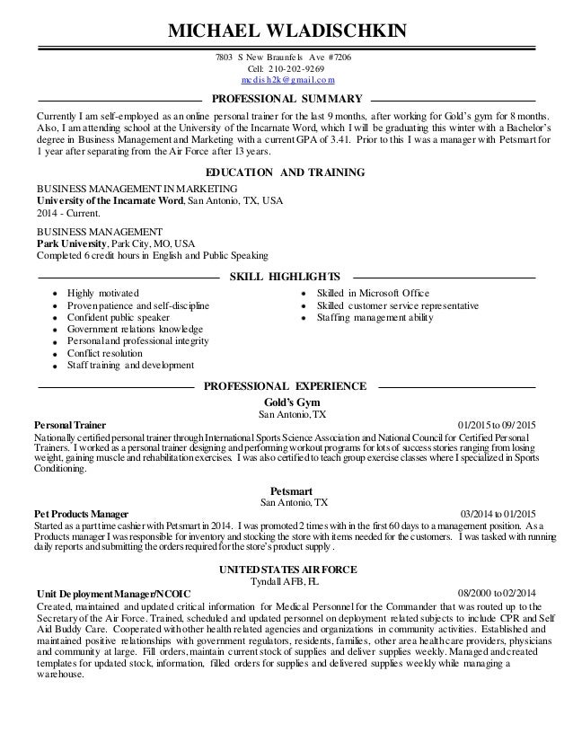 Michael Wladischkin Resume