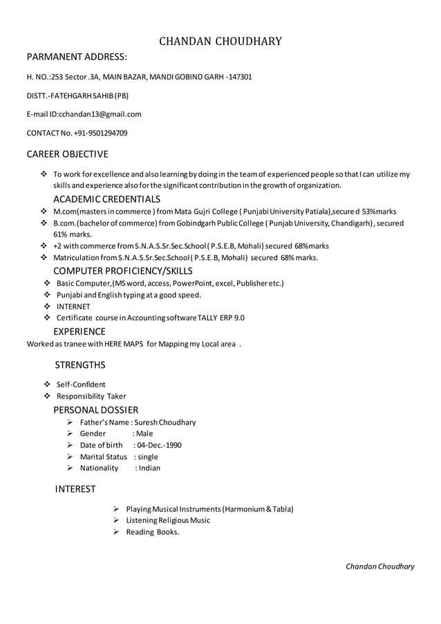 RESUME chandan | PDF