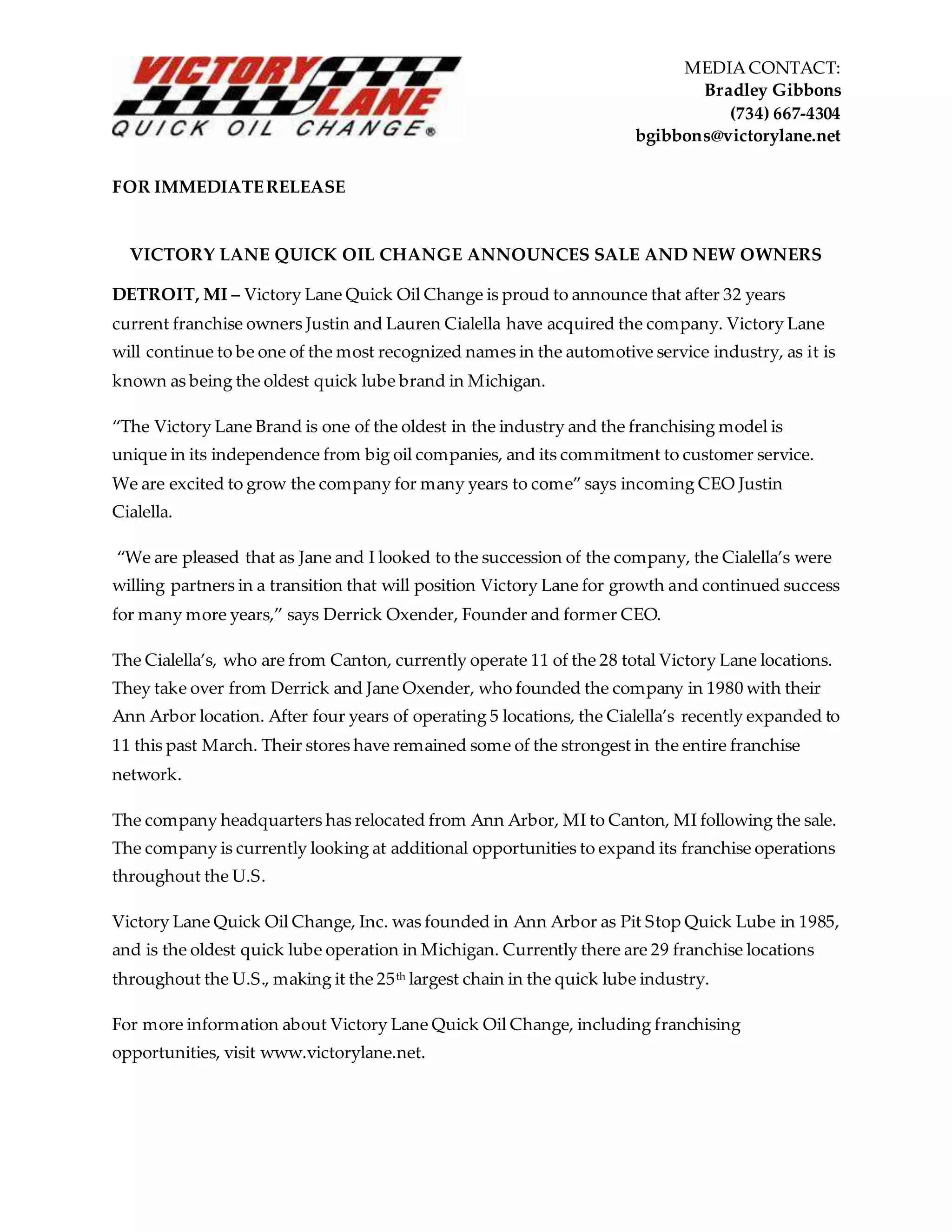 VL New Ownership Press Release | DOCX