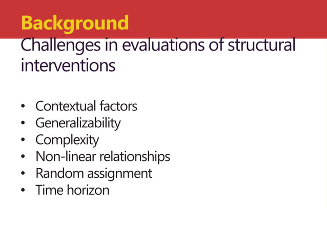 Evaluations of Structural Interventions for HIV Prevention | PPT