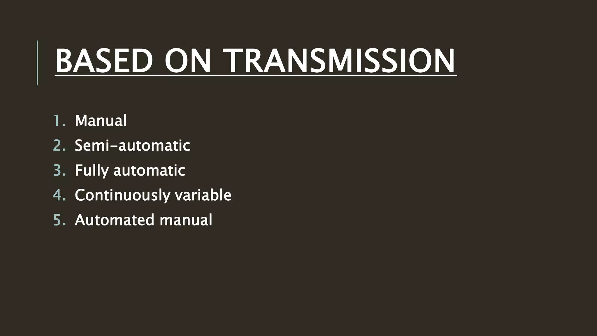 Classification of Automobiles | PPTX