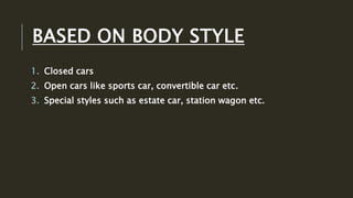 Classification of Automobiles | PPTX