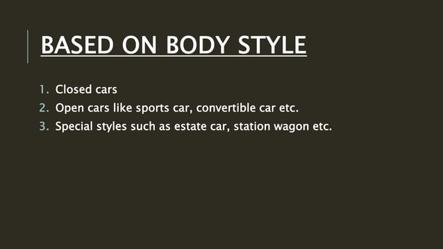 Classification of Automobiles | PPTX | Auto Type | Automotive