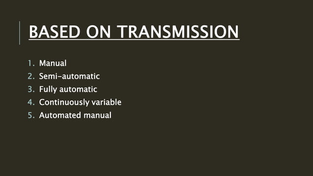 Classification of Automobiles | PPTX | Auto Type | Automotive