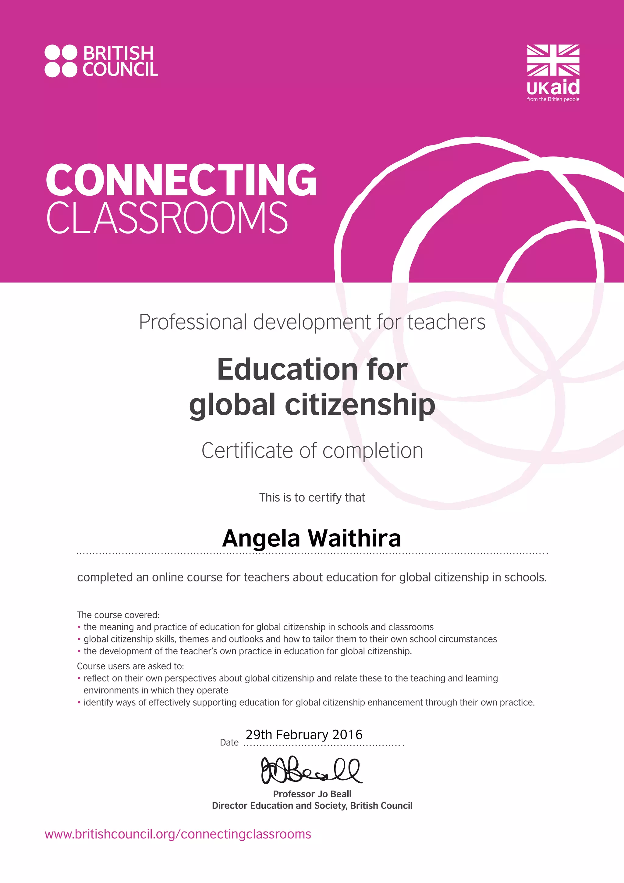 Education For Global Citizenship certificate | PDF