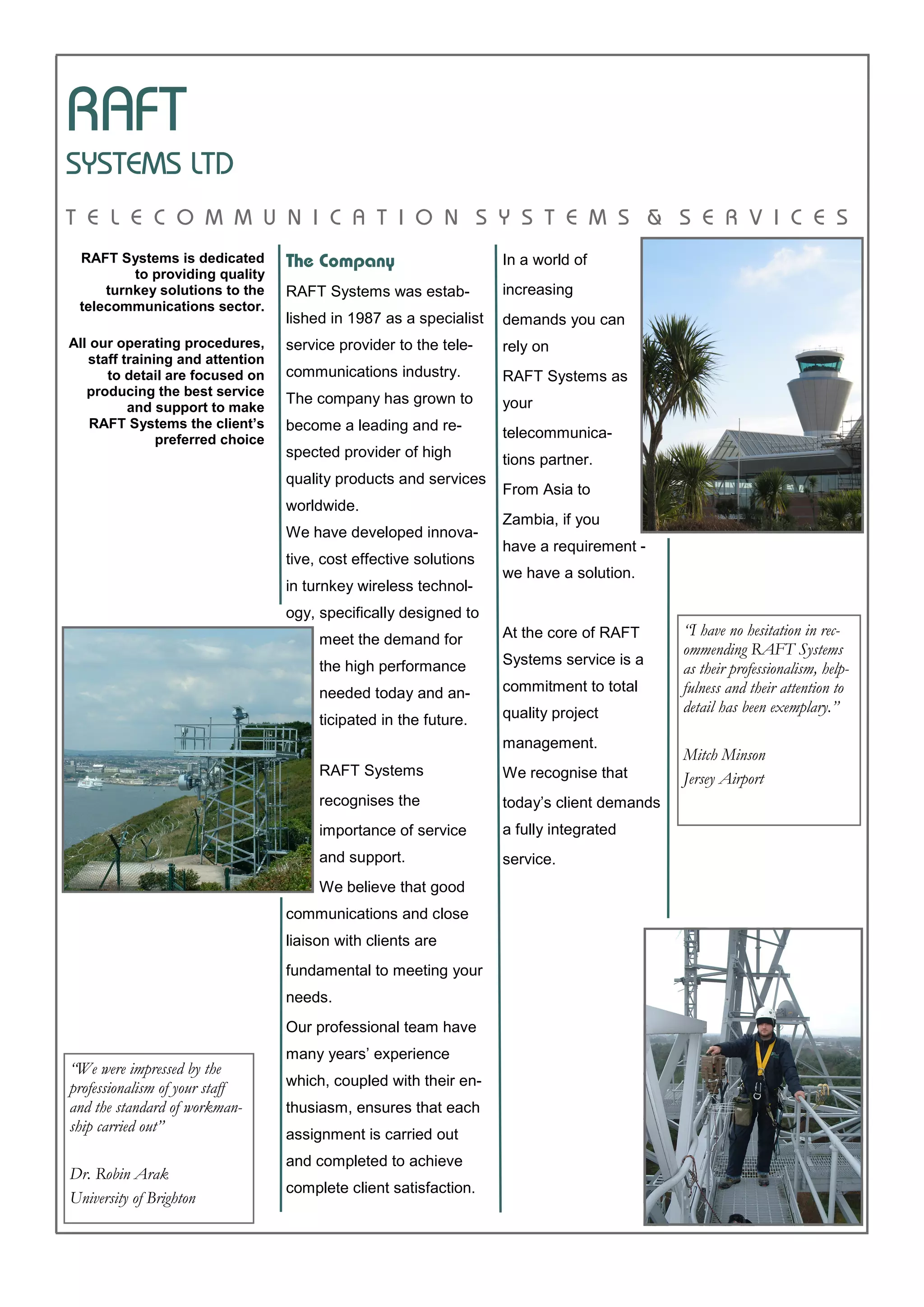 RAFT Systems Company Brochure | PDF