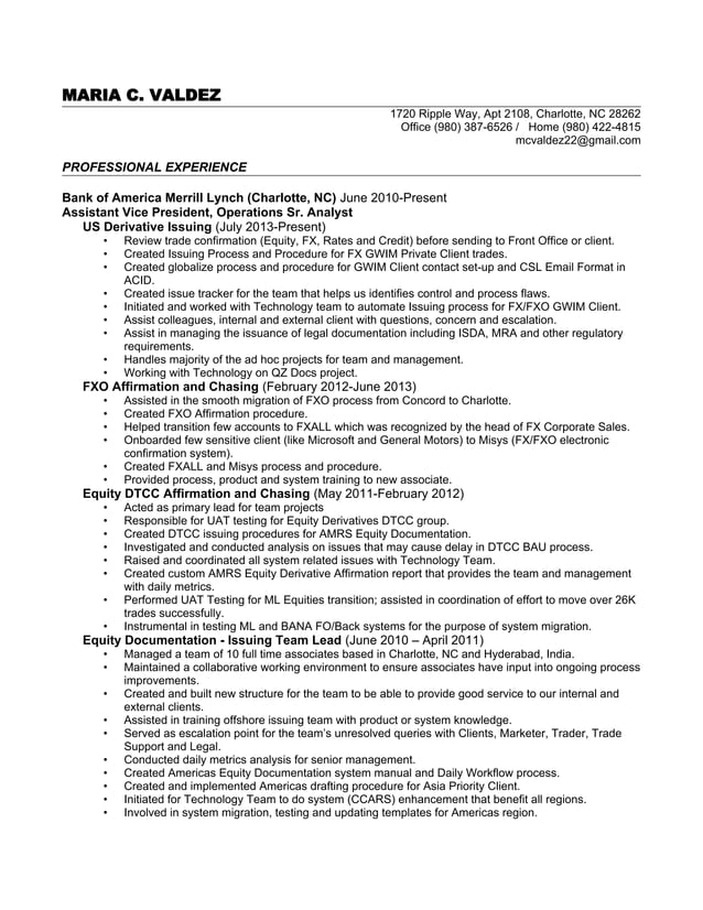 Maria Valdez CV February 2015 | PDF