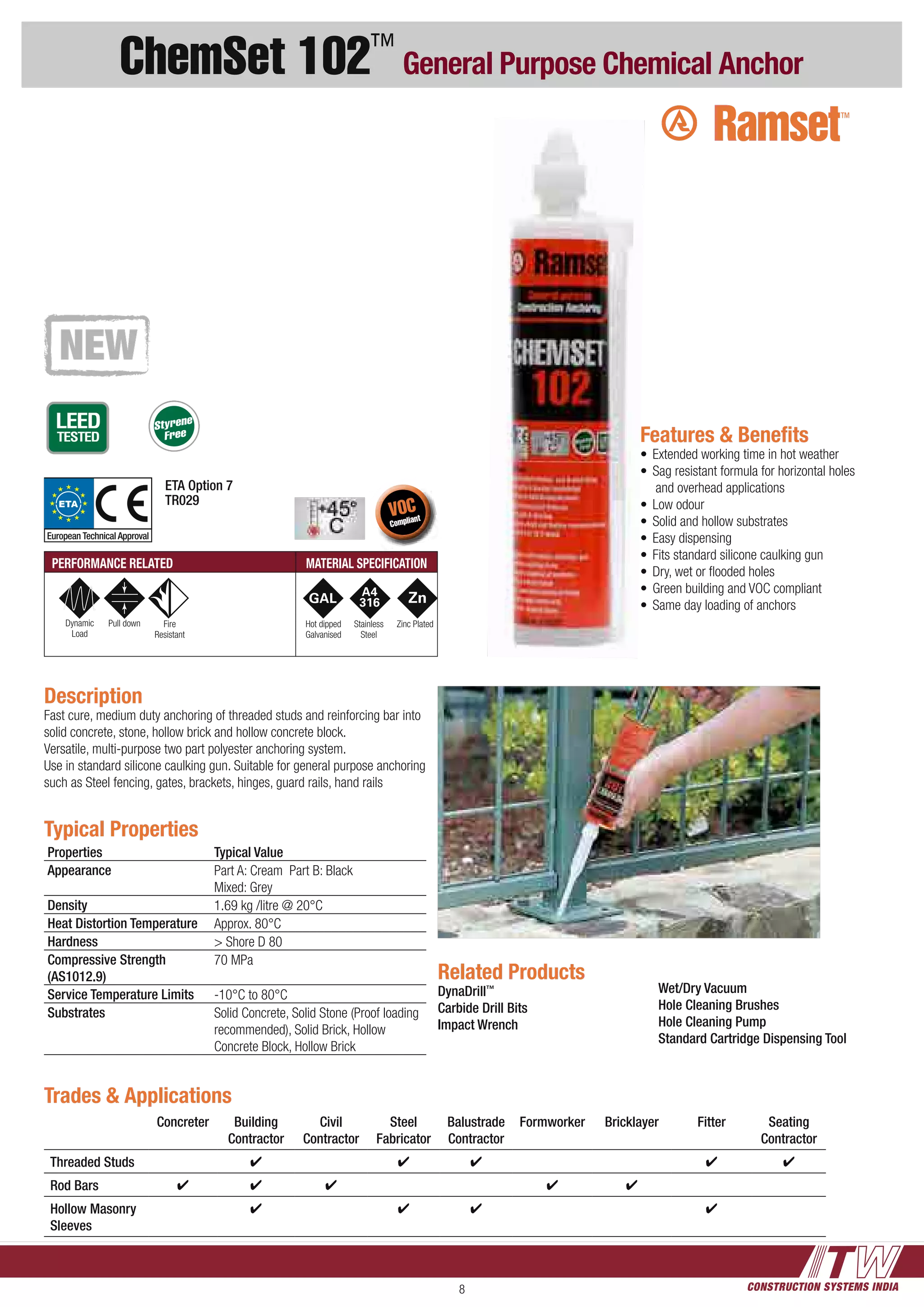 INDIA ANCH PRODUCT GUIDE FINAL 050314ramset | PDF