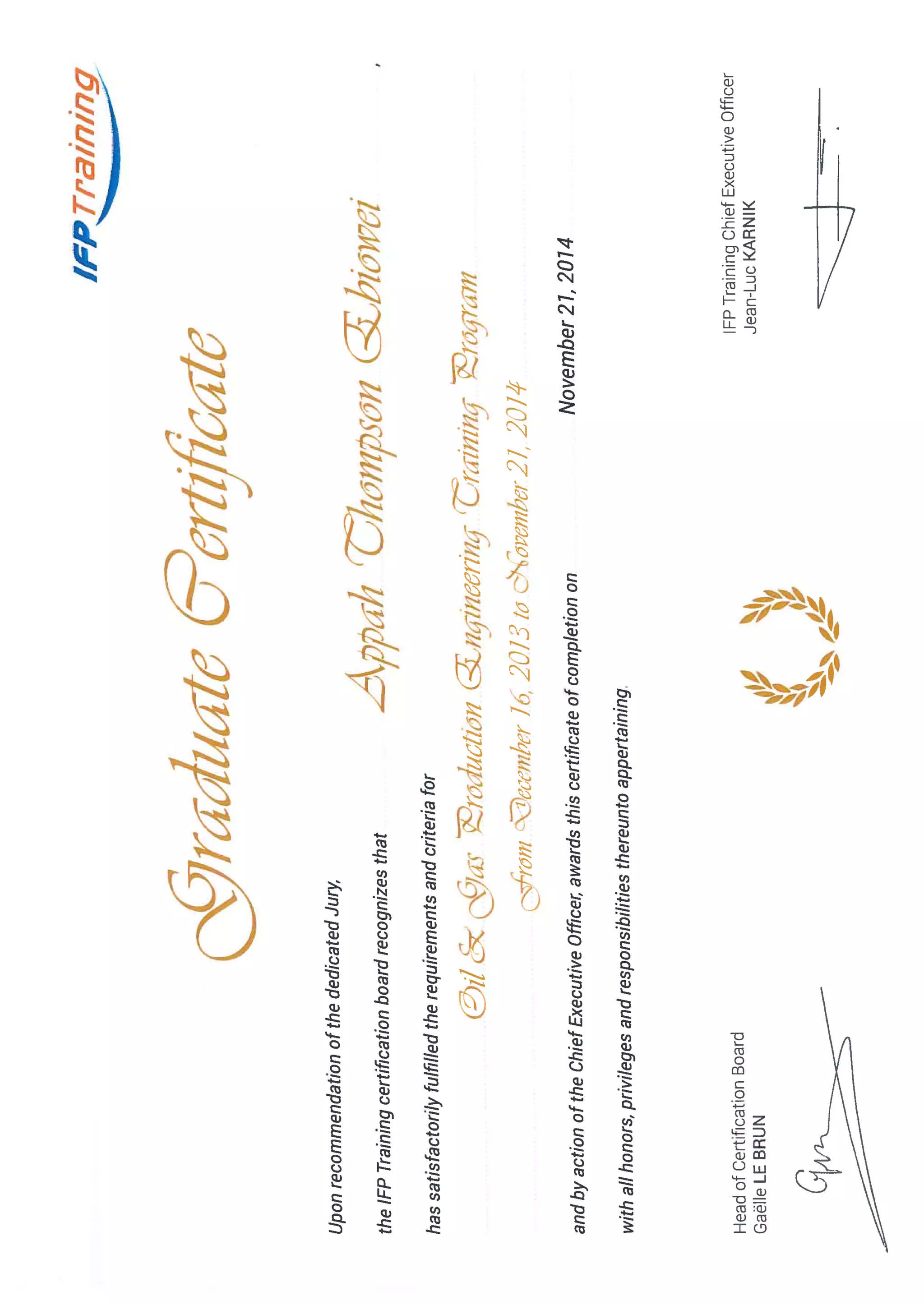 APPAH Thompson IFP Training Certificate | PDF