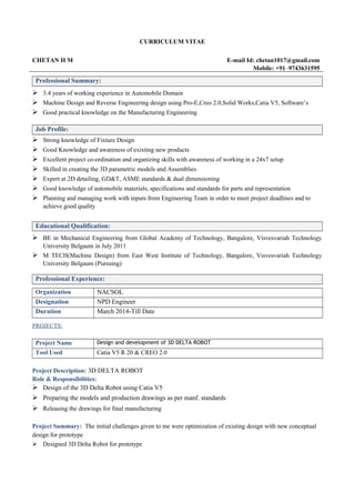 CHETAN 3+ YEARS RESUME | DOC | Robotics | Technology & Computing