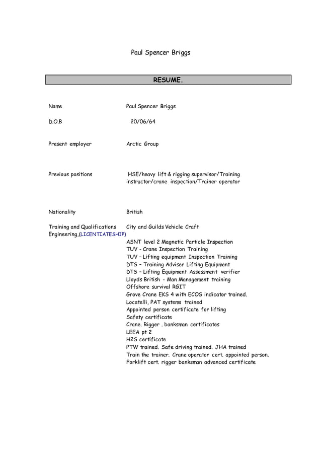 Paul CV 2017-2 | PDF