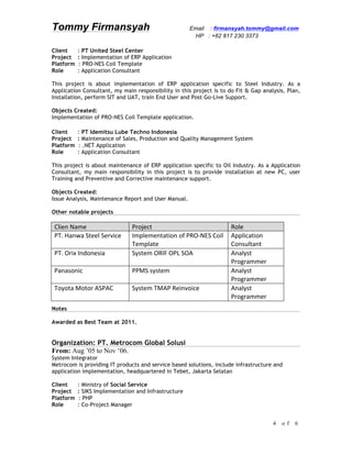Tommy Firmansyah_CV_ver2 | PDF