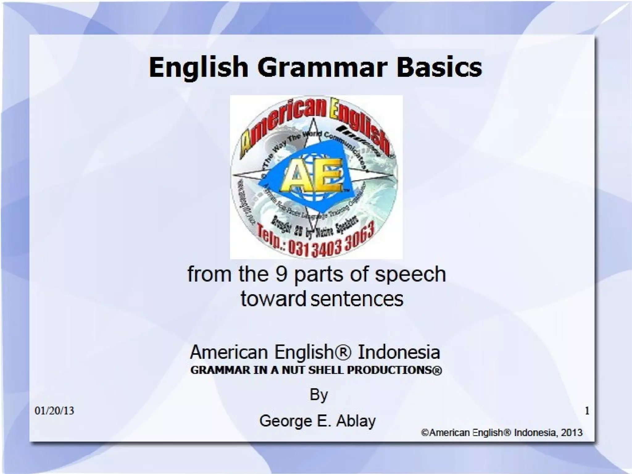 Quick Reference to English Grammar | PDF