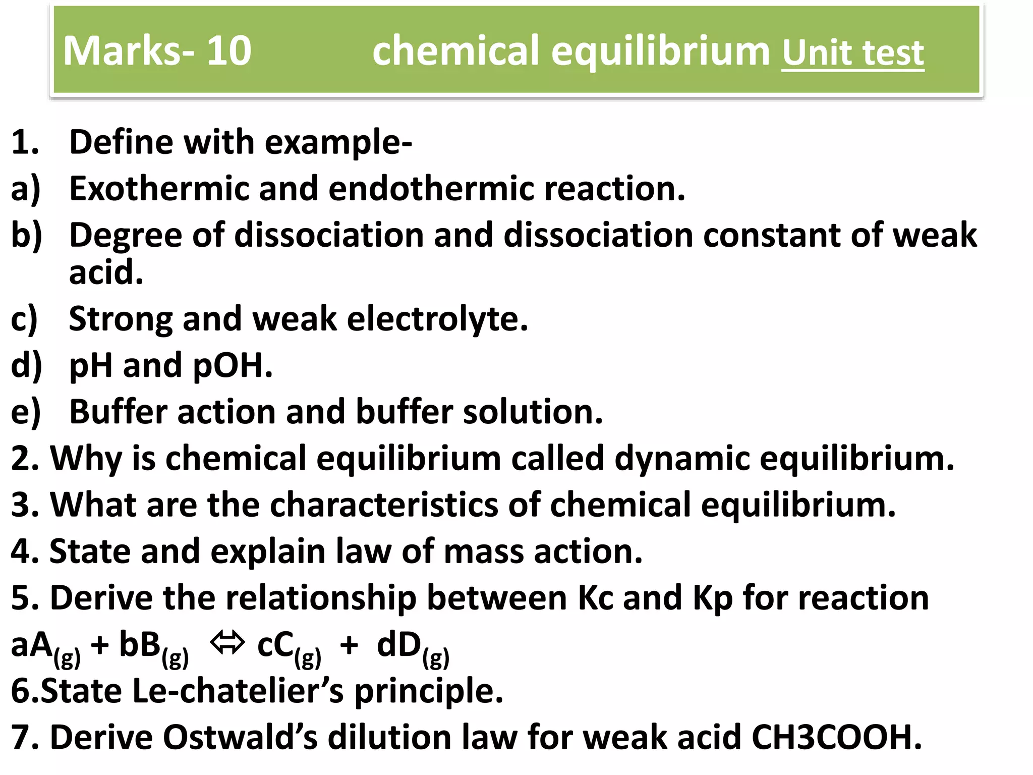 Chemistry class test | PPTX