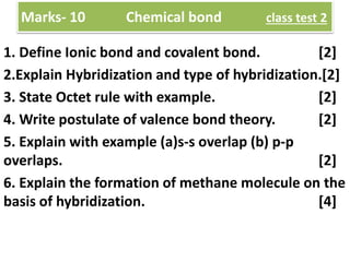 Chemistry class test | PPTX