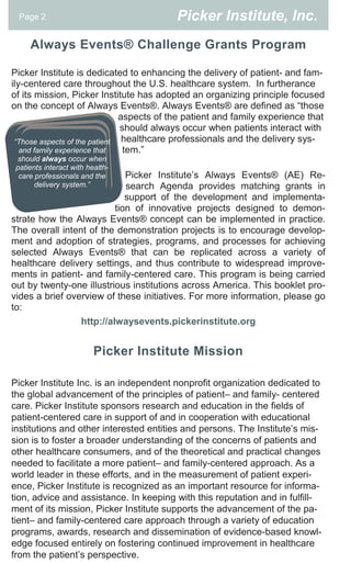 Picker Institute Always Events® Initiative | PDF