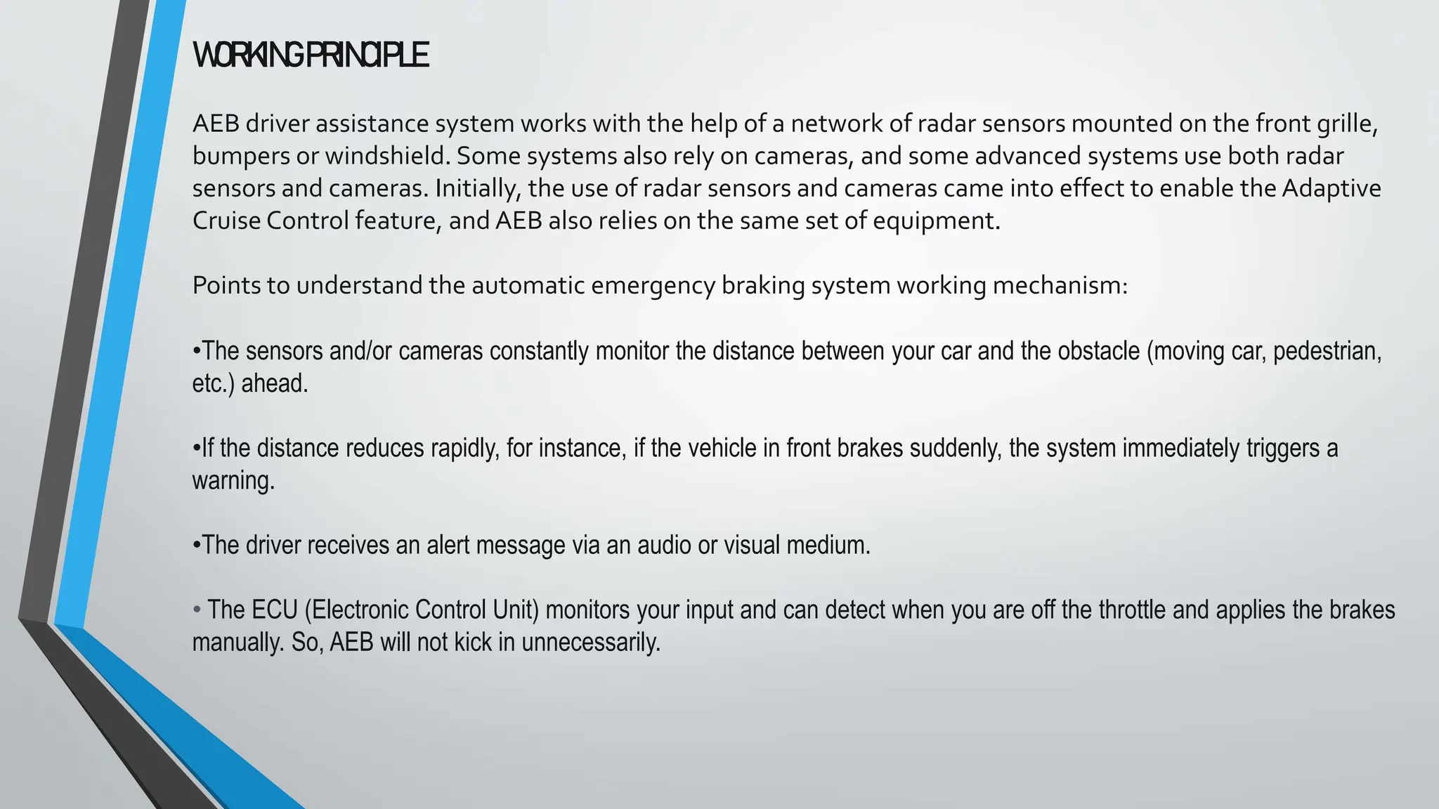 Autonomous emergency braking system (aeb) ppt.ppt