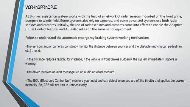 Autonomous emergency braking system (aeb) ppt.ppt