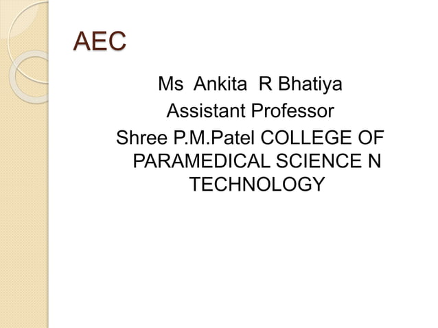 AEC COUNT | PPTX | Blood Disorders | Diseases and Conditions