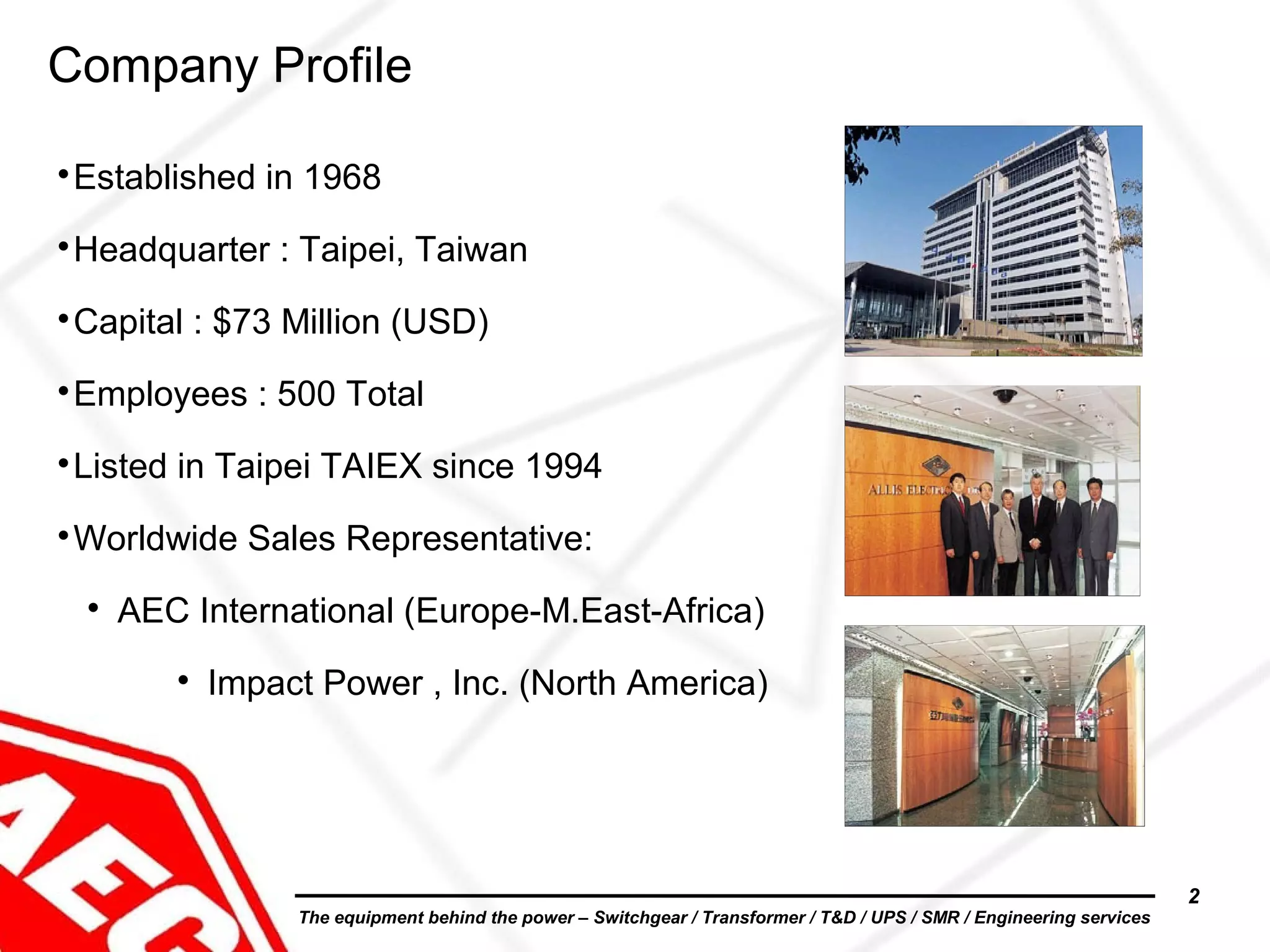 AEC WORLDWIDE GROUP PRESENTATION, INCLUDING AEC INTERNATIONAL | PPT