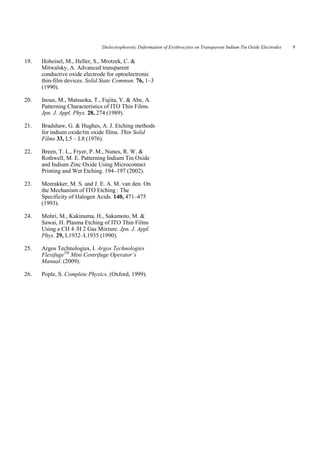 DIELECTROPHORETIC DEFORMATION OF ERYTHROCYTES ON TRANSPARENT INDIUM TIN ...